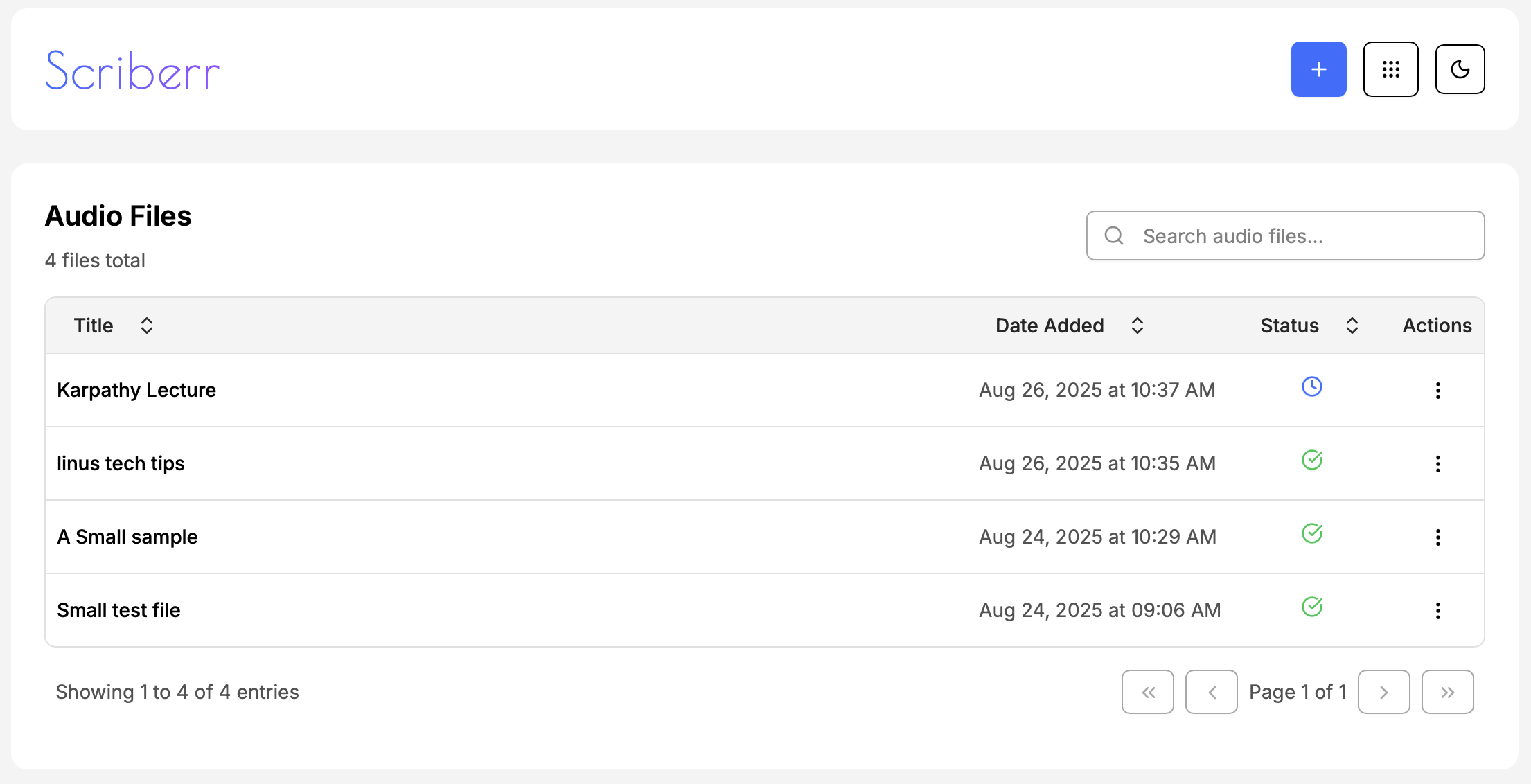 Scriberr — Transcribe audio. Summarize. Annotate.